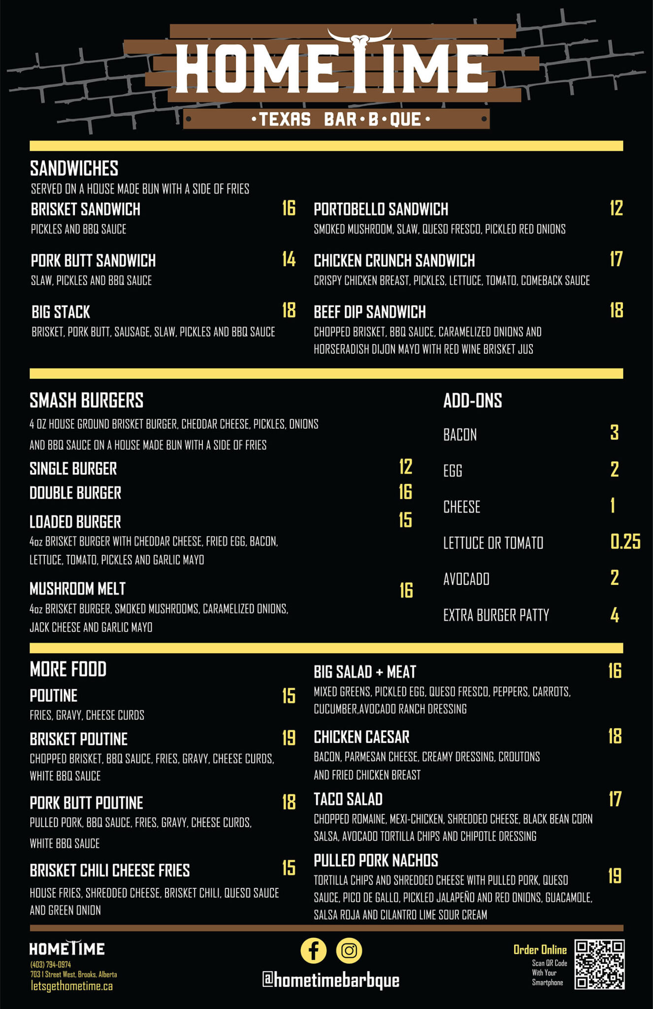 Menus | HomeTime Bar-B-Que & Bakery